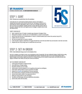 Implementing 5S Downloadable Checklist & Guide | Travers Tool Co.